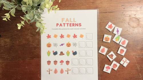 Pattern Worksheets for Spring, Summer, Fall and Winter | TPT