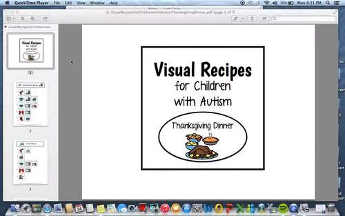 Thanksgiving Dinner Visual Recipes by The Autism Helper | TPT