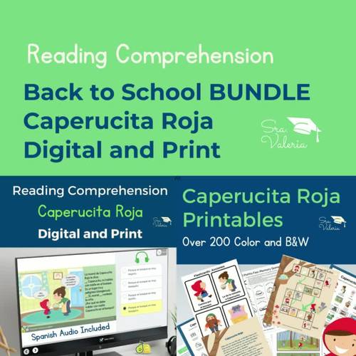 Back to School Reading Comprehension BUNDLE Caperucita Roja Digital and ...
