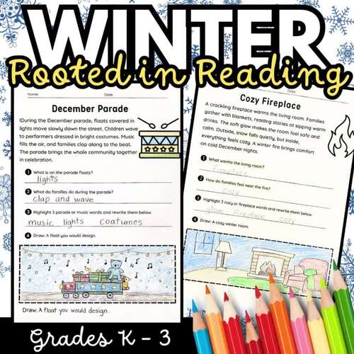 Reading Fluency Passage K-3 | Rooted in Reading December Winter ...