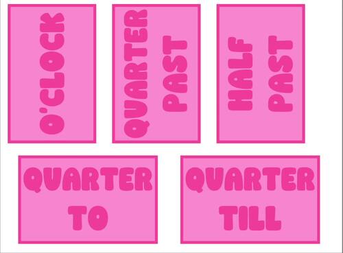 Bright Pastel Rainbow Checker Clock Labels | telling time, analog clock ...