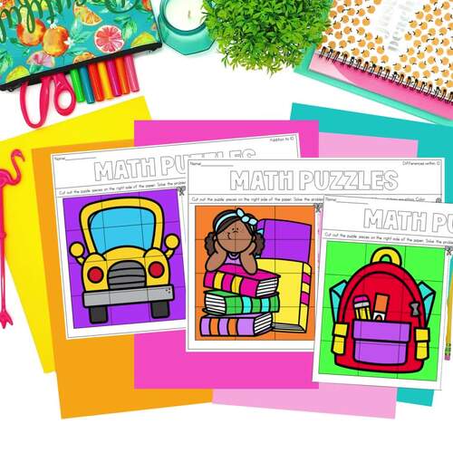 1st Grade Math Practice Puzzles Addition and Subtraction | TPT