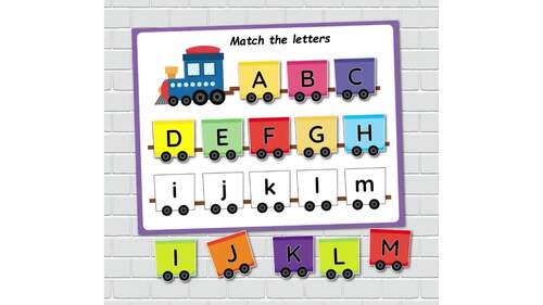 Train ABC Matching Activity, Alphabet Busy Book, Preschool Learning Binder
