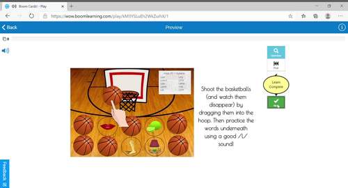 BOOM Cards: Shoot Hoops for /L/ Sounds by Petite Speech Geek | TPT