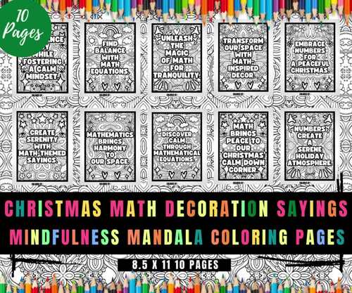Math Door Decorations Christmas Sayings Mindful and Calm Down Corner
