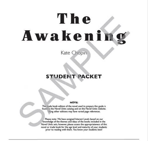The Awakening Novel Units® Student Packet Novel Study | TPT