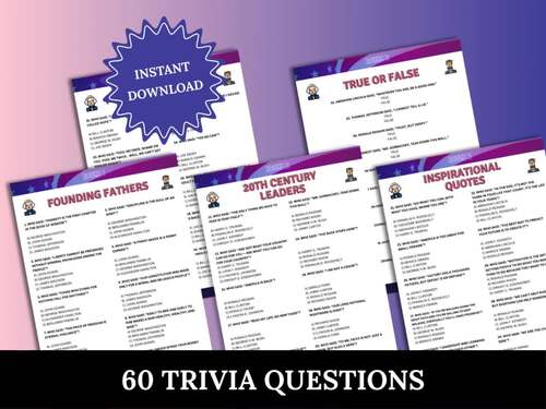 Guess who said it: US Presidents Trivia | Printable Guessing Quiz (60 ...