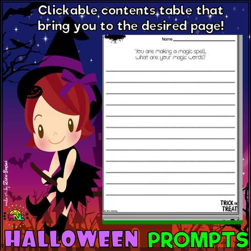 Halloween Creative Writing Papers Journal And Prompts by My New Learning