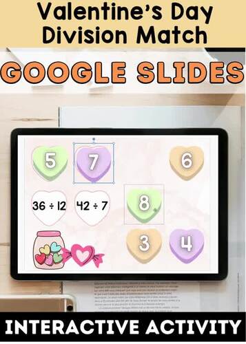 Division Match! Valentine’s Day Drag-and-Drop Google Slides | TPT