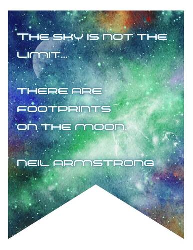 Space theme class decor | watercolor poster | Galaxy banner for back to ...