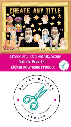 Nativity Scene Digital Bulletin Board Kit Christian Christmas Wall Display