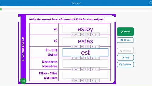 Spanish Boom Cards: El Verbo ESTAR (To BE - Conjugation Activities) by ...