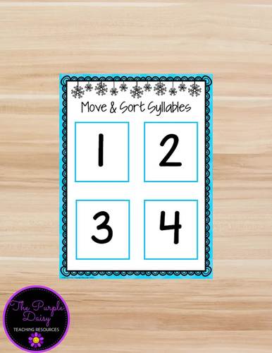 Winter Syllable Sorting for Preschool PreK Kindergarten | TpT