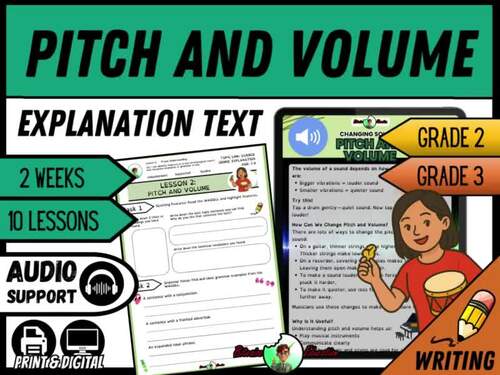 Changing Sounds: Pitch and Volume | Explanation Writing Pack | Grade 2/3