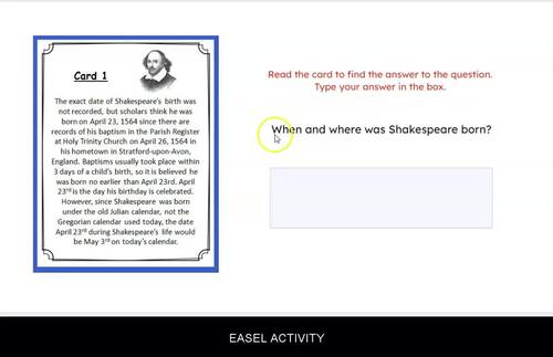 Shakespeare Scavenger Hunt with Easel Option by CarolJ Creations