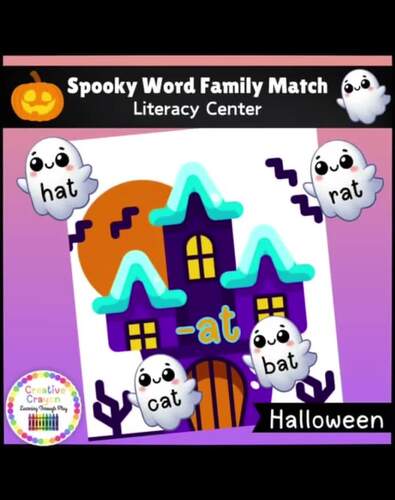 Halloween CVC Word Family Match – Phonics & Literacy Center for ...