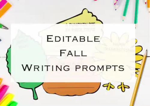 Editable Fall Writing Prompts | Thanksgiving Bulletin board | Writing ...