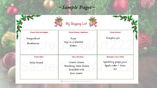 Digital Download Shopping Lists: Christmas Bells Theme by SacredSoulArt222