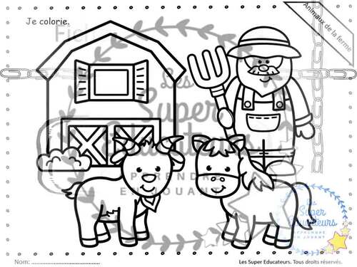 Fiches thématiques animaux de la ferme - French farm animals worksheets