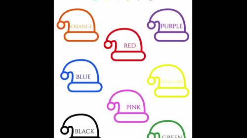 Santa Hat, Christmas color matching preschool. toddler activity printable