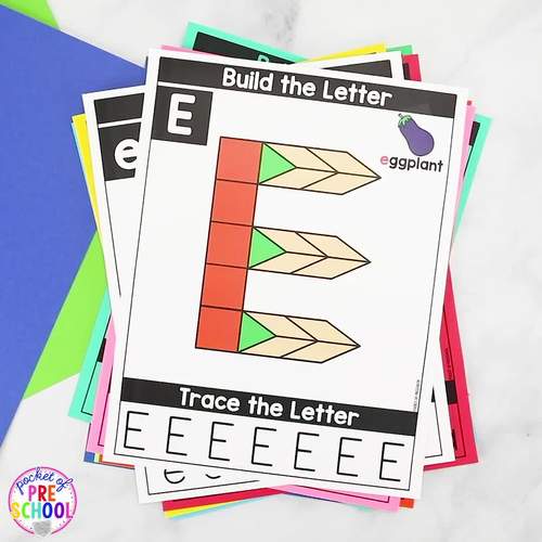 Pattern Block Alphabet Letter Mats - Fine Motor Fun! | TPT