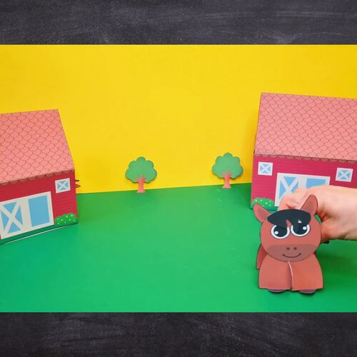 3D Horse Craft Art Project: Toy Crafting for Farm Animal Pretend Play
