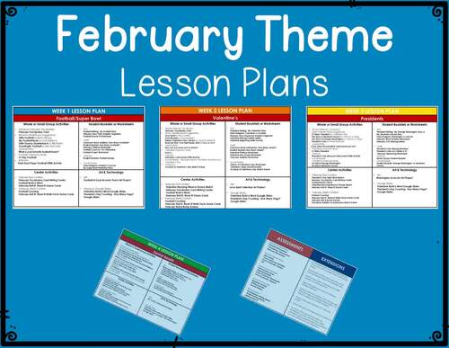Kindergarten February Cross-Curricular Unit With Assessments & Worksheets
