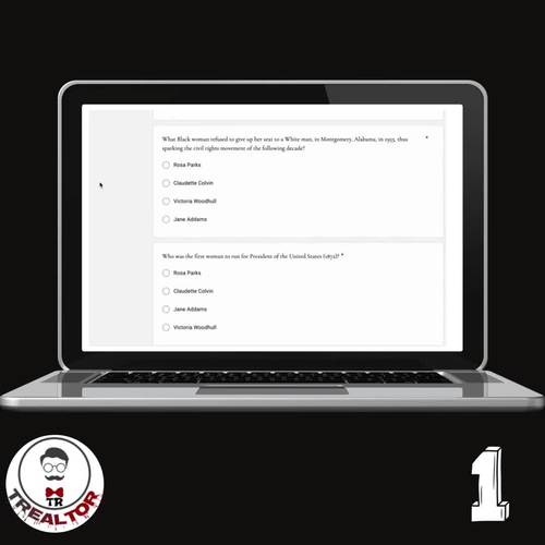 Women's History Month Self-Grading Google Form Digital Fun Quiz #1