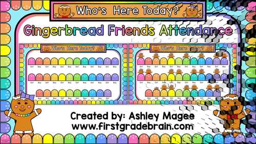 Gingerbread Man Attendance/Student Check-In Gingerbread Theme (PowerPoint)