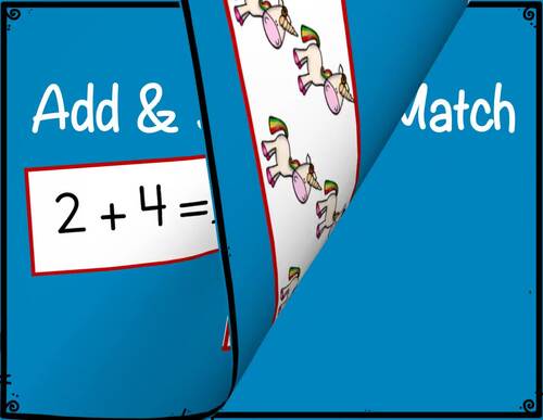 Unicorn Addition & Subtraction 0-10 Number Sentence Match | TPT