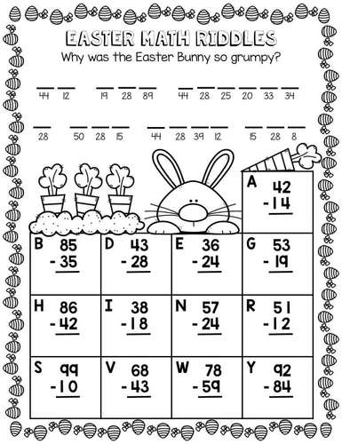Easter Math Worksheets | Add. & Sub. | Print & Google Classroom by ...