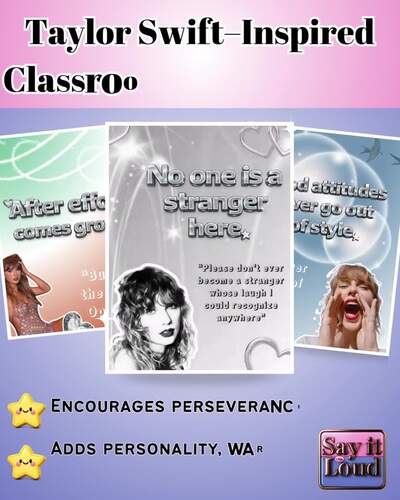 Taylor Swift–Inspired Classroom Posters | Growth Mindset Decor for ...