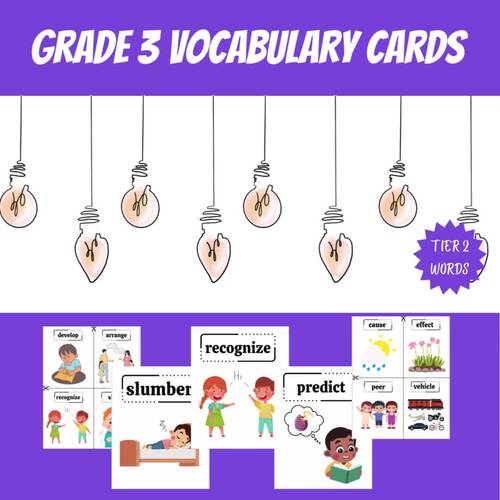Grade 3 ELL/ESL Tier 2 Vocabulary Cards (Outschool Friendly) | TPT