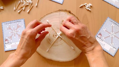 Q-Tip Snowflakes Activity Christmas Crafts for Kids Snow Fine Motor ...