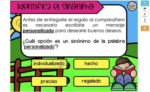 Sinonimos Boom Cards - Spanish Synonyms (Distance Learning) | TPT