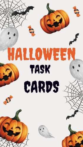 Halloween-Themed Addition and Subtraction Task Cards – 2nd Grade Math