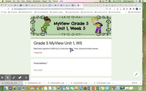 Grade 5 MyView Literacy Unit 1 Week 5 Google Forms Assessment Practice