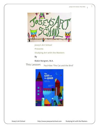 Paul Klee Art Lesson K-4th grade Castle and Sun Art History | TPT