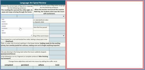 NO Prep - Spiral ELA Review Bundle for 4th or 5th Grade - Week 8