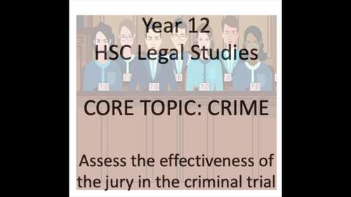 Yr.12 Legal Studies: Crime - Effectiveness of the jury system in a trial