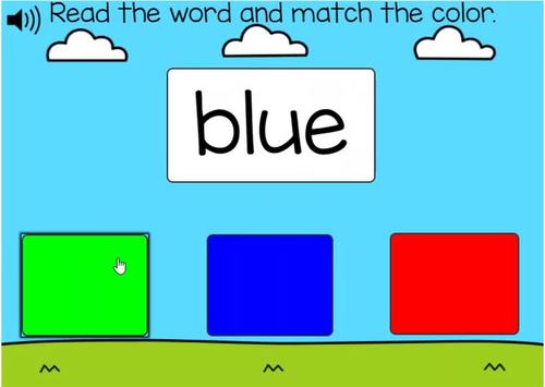 Color Words- Field of 3 BOOM Cards by SPED is Calling | TPT