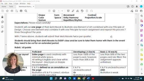 Sketchbook Prompts for High School by Brushes and Pixels | TPT