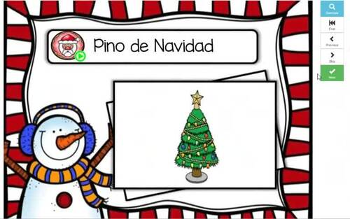 Christmas Vocabulary in Spanish en BOOM CARDS by Spanish Classes with ...