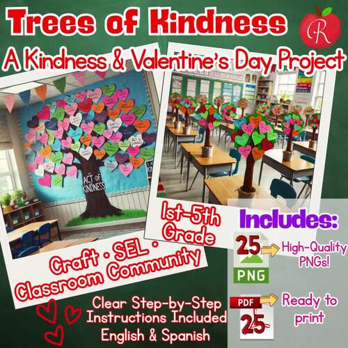 Kindness Activities Valentine’s Day SEL Craft Bulletin Board Grades 1–5 ...