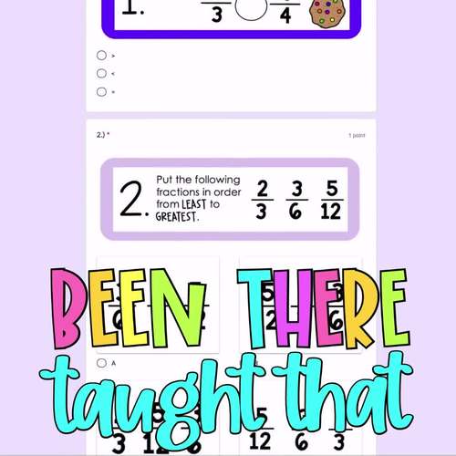 4th Grade Compare and Order Fractions Self Grading Digital Quizzes