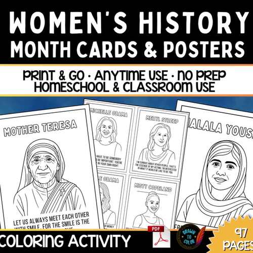 Women’s History Month Coloring Pages | Inspirational Cards & Posters ...