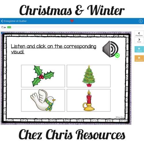 34 Christmas and Winter Vocabulary with Boom™ Cards: Listen and Click ...