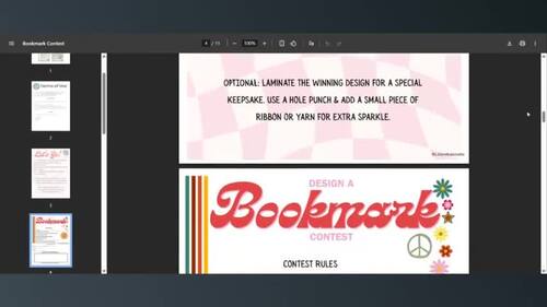 Printable Bookmark Contest Kit for Library or Classroom by Lit and Kaboodle