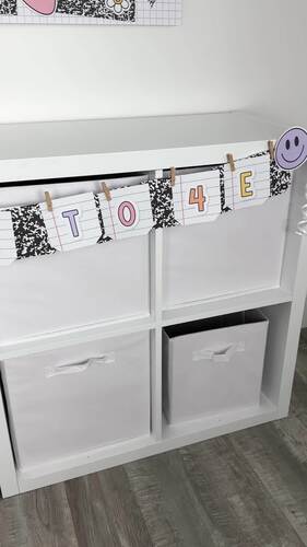 Composition Notebook Decor Banner With Editable Banner Letters | TPT