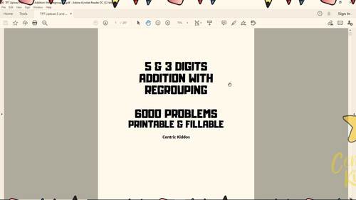 Five and Three Digits Addition With Regrouping Test Practice Drill 6000 ...
